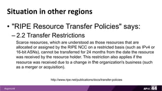 Prohibit to transfer IPv4 addresses in the final /8block | PPT