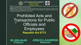 Prohibited Acts and Transactions for Public Officials and Employees ...