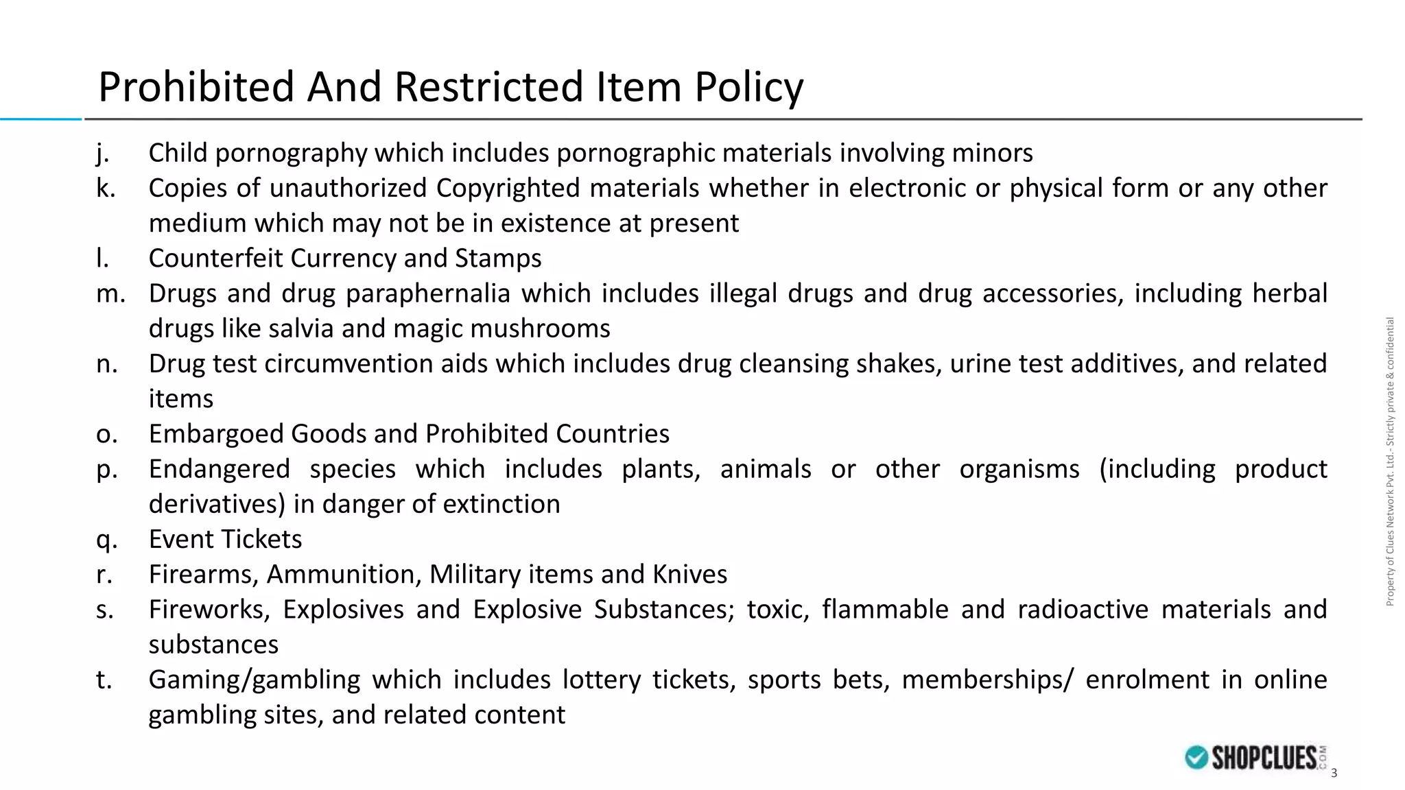 Prohibited and restricted item policy | PPTX