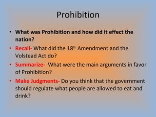 Prohibition | PPT