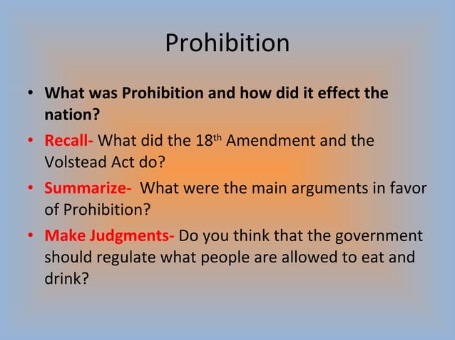 Prohibition | PPT