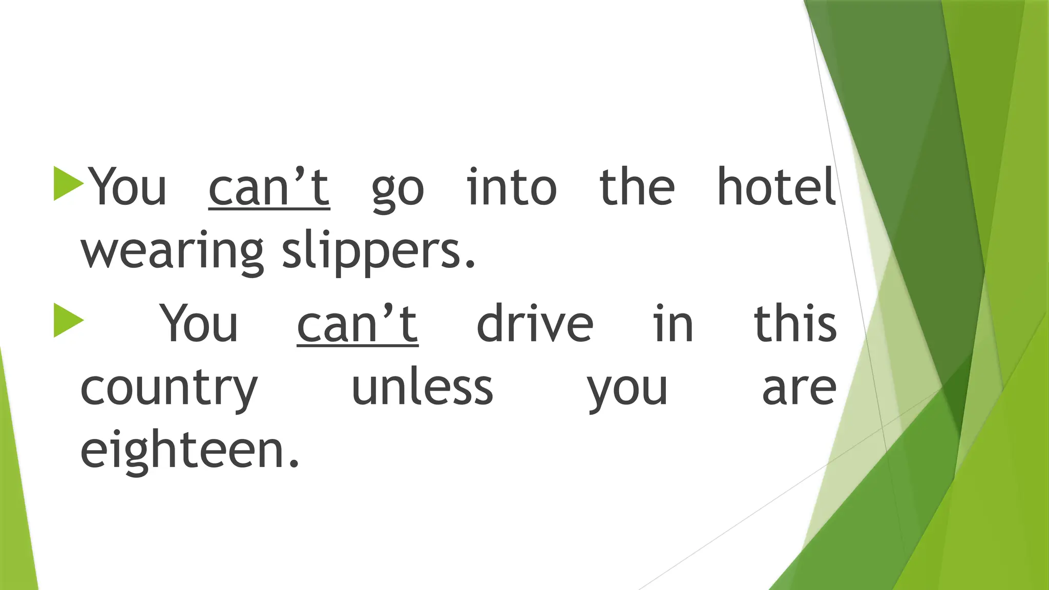 Modals of Prohibition (Lesson and activity) pptx | PPTX