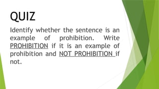 Modals of Prohibition (Lesson and activity) pptx | PPTX