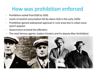 Prohibition in 1920's | PPTX