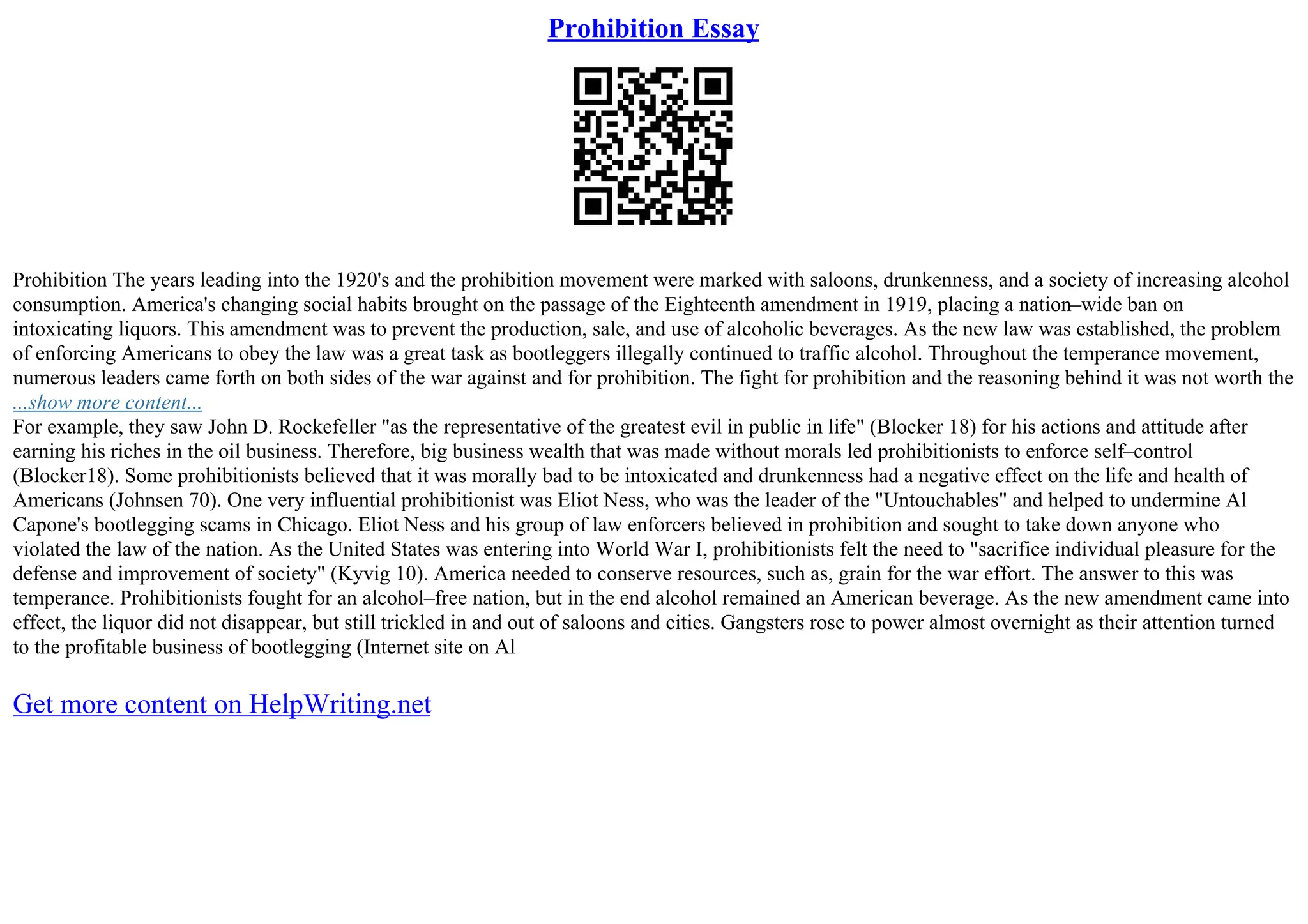 Prohibition And The Prohibition Movement | PDF