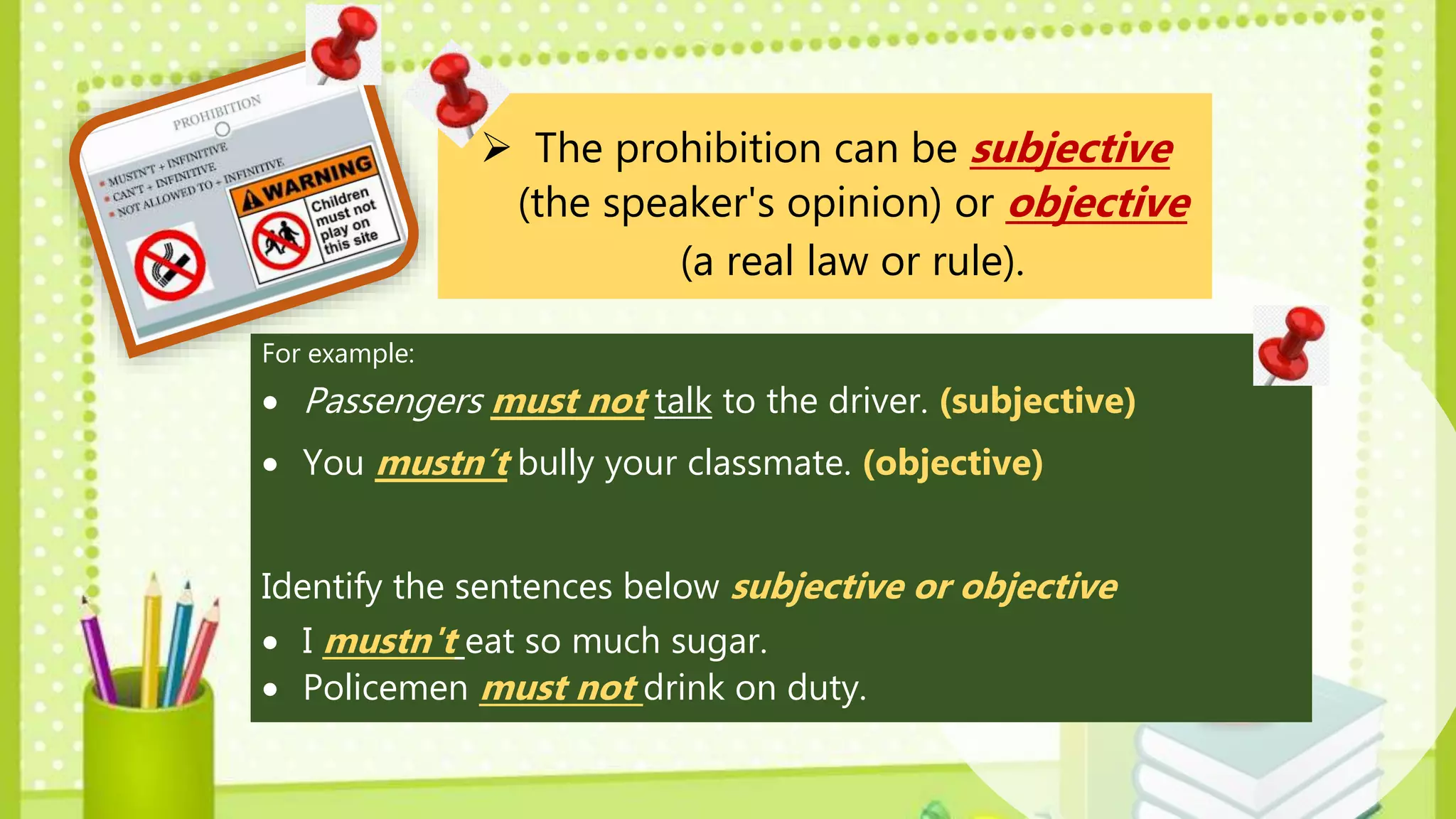 Prohibition modals 2021 2022 | PPTX