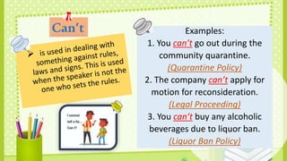 Prohibition modals 2021 2022 | PPTX