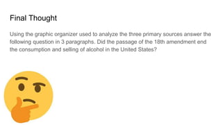 Prohibition primary source lecture | PPTX