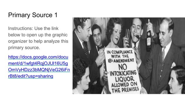Prohibition primary source lecture | PPT