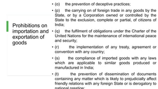 Prohibitions and restriction on import and export of goods | PPTX