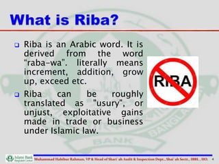Prohibitions of riba in financial operations & socio economic impact of ...