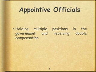 Prohibitions on Appointments in the Civil Service | PPTX
