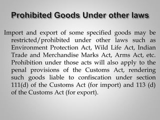 Prohibtions and restrictions of import and export | PPTX