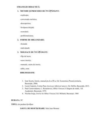 Proiect didactic-inspectie-mihai-viteazul.doc clasa a i xa b | DOC