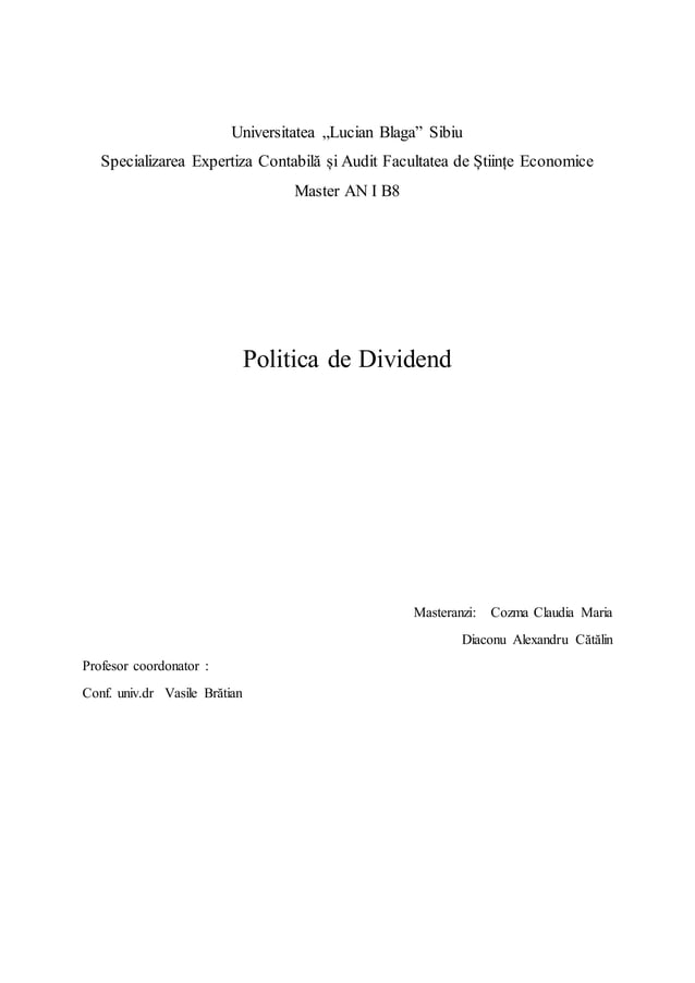 Proiect politica-de-dividend final | DOCX
