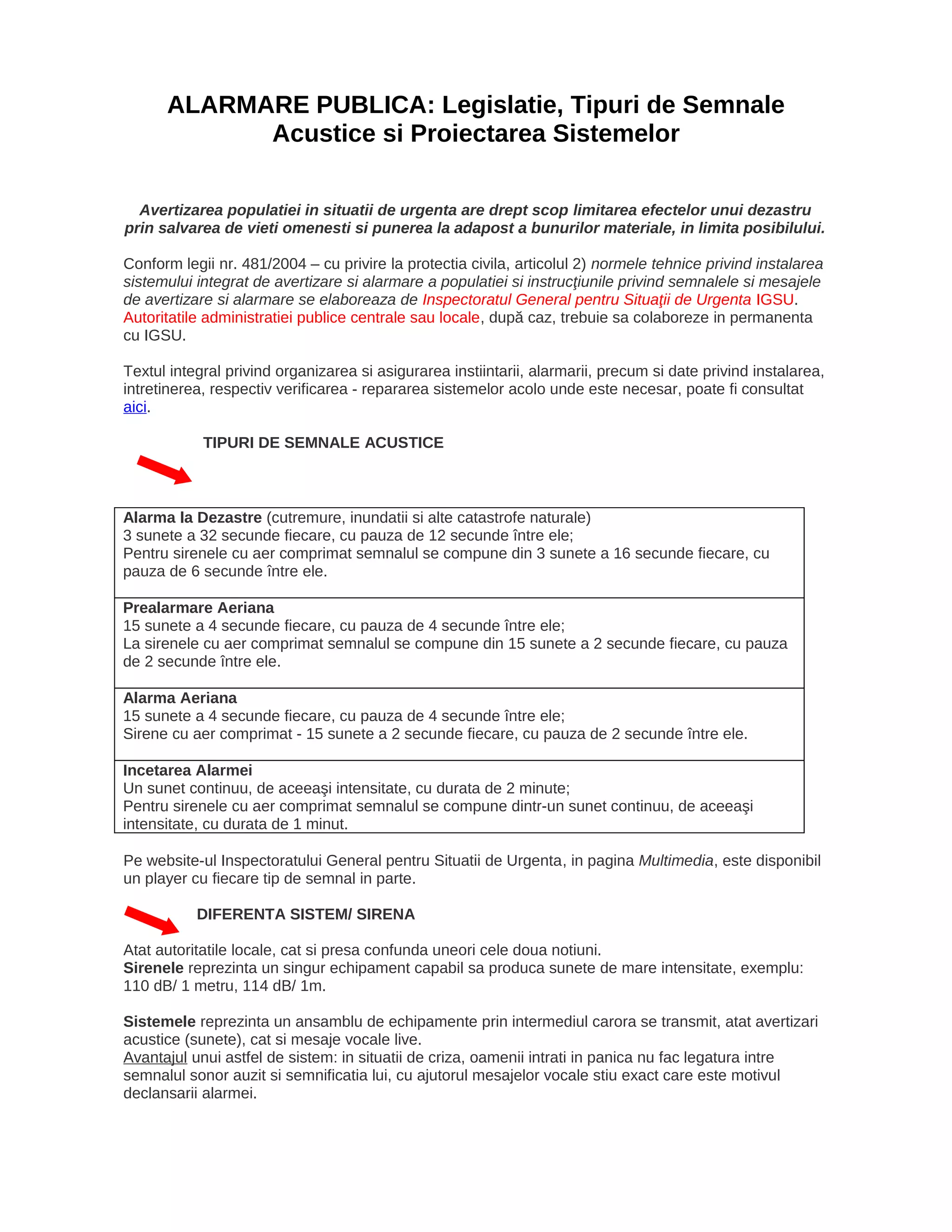 Proiectarea sistemelor de avertizare si alarmare civila | PDF