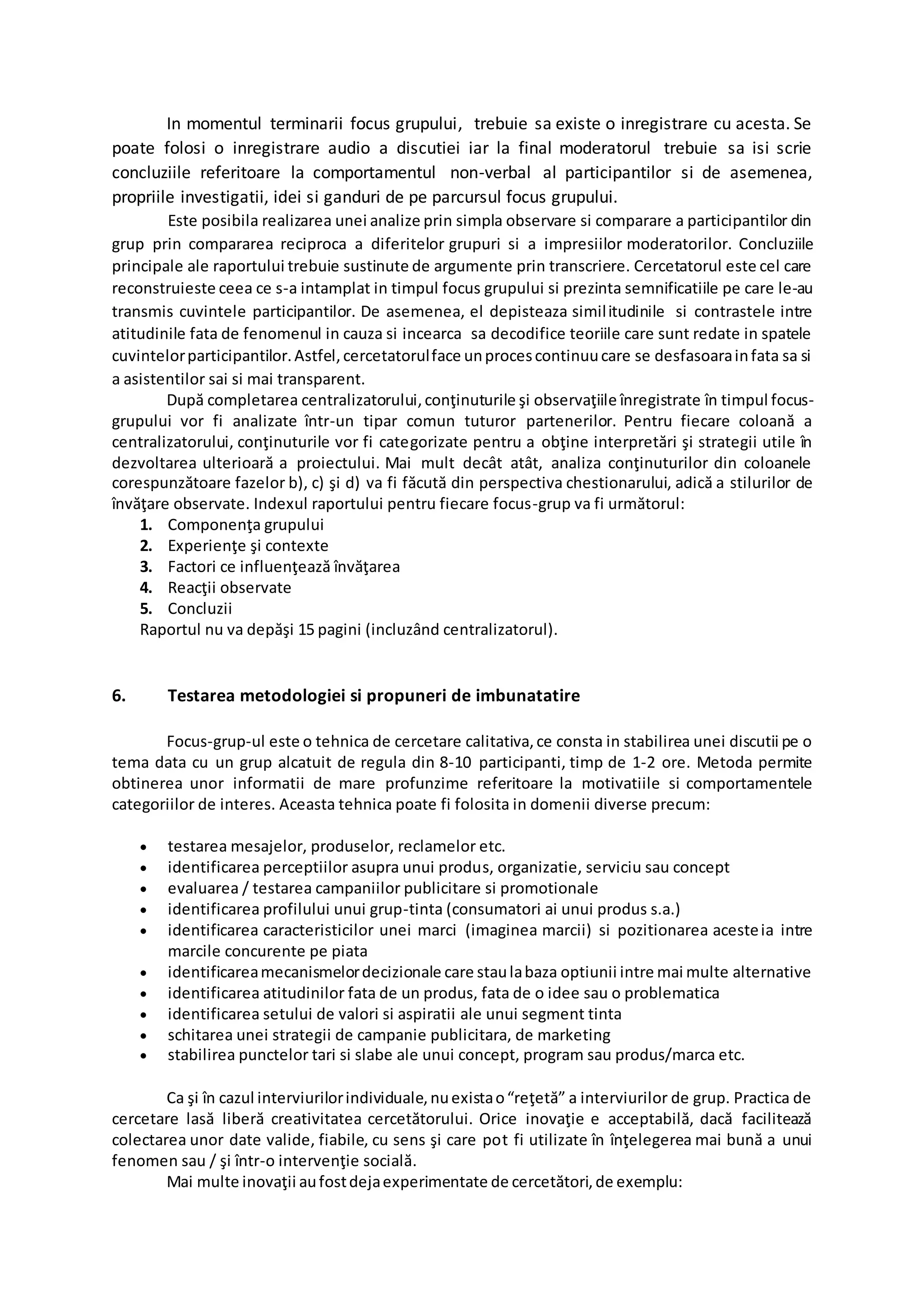 Proiectarea unei cercetari calitative | DOCX