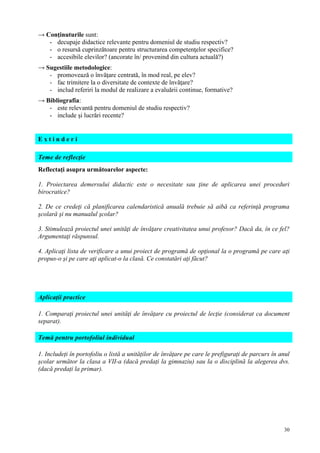 Proiectarea unui curs_optional | PDF