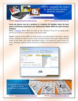 Proiectare si imprimare 2 d databar coduri de bare de etichetare a ...