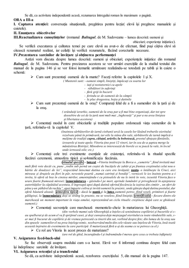 Proiect baltagul | PDF