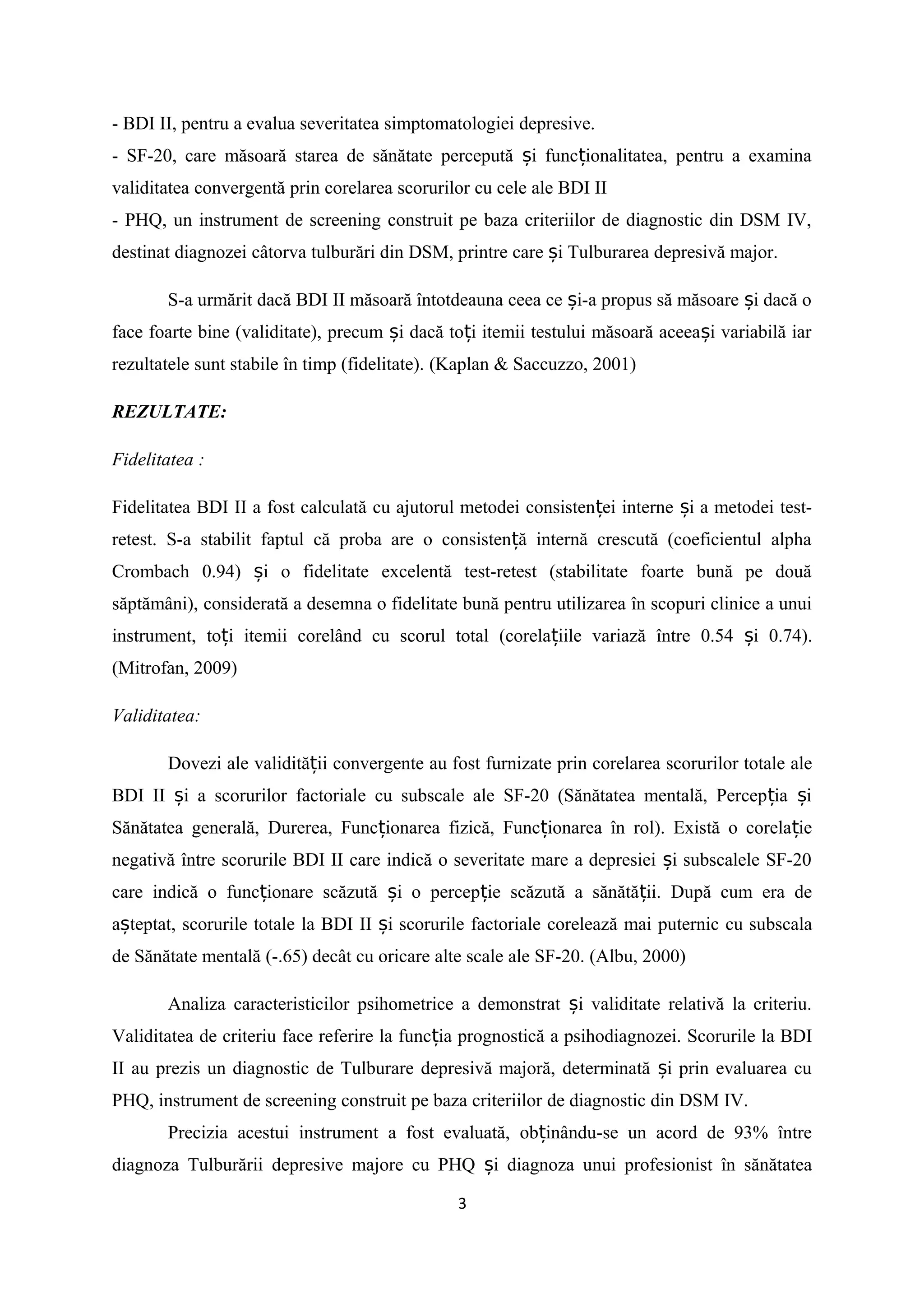 Proiect bdi ii utilitatea BDI II | DOC
