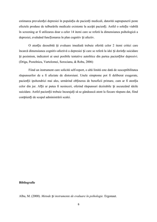 Proiect bdi ii utilitatea BDI II | PDF