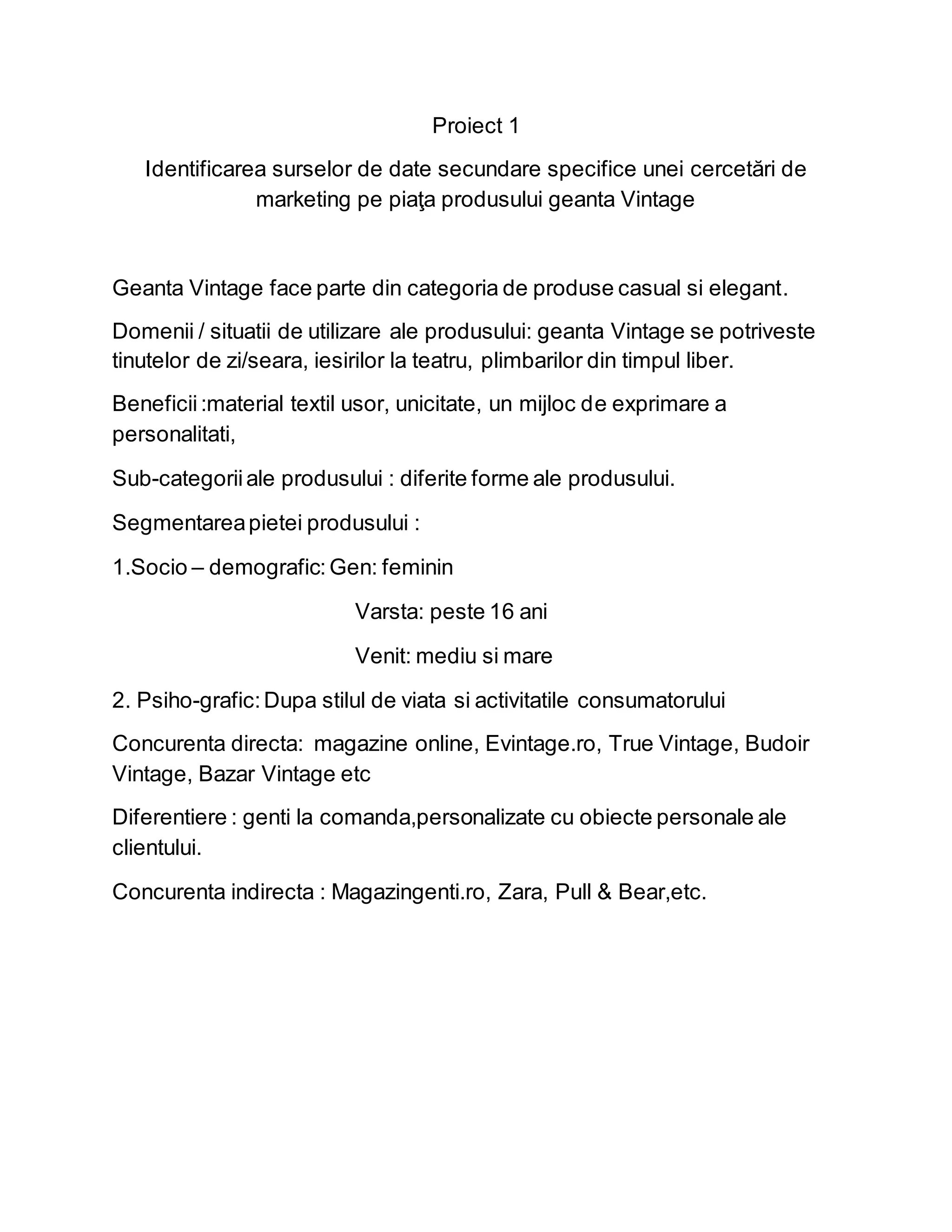 Proiect cercetari de marketing | PDF