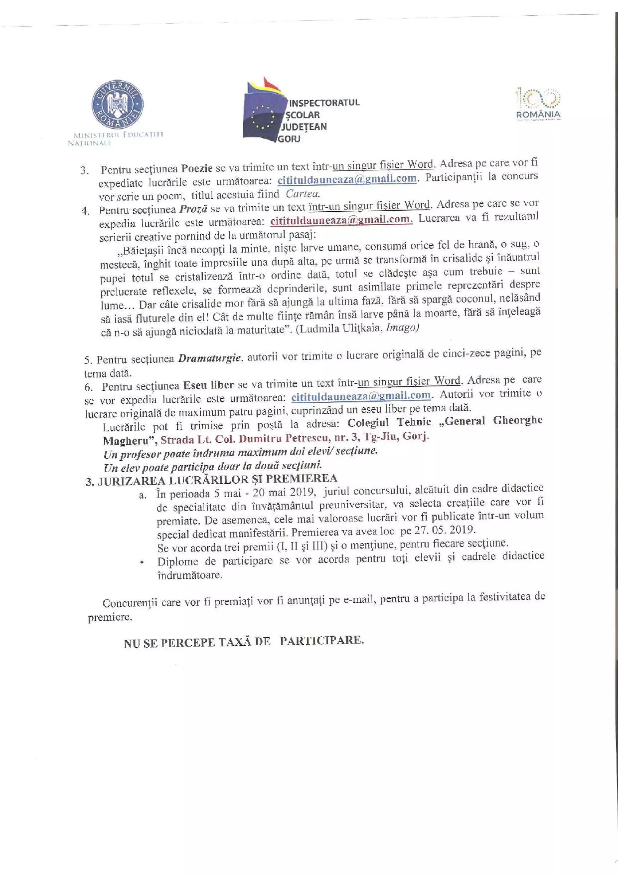 Proiect cititul 2019 | PDF