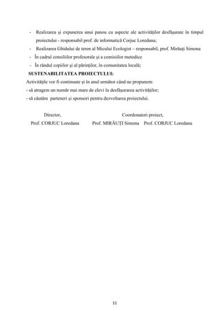 Proiect Clubul de Știinte Învață să descoperi! SCOALA GIMNAZIALĂ ...