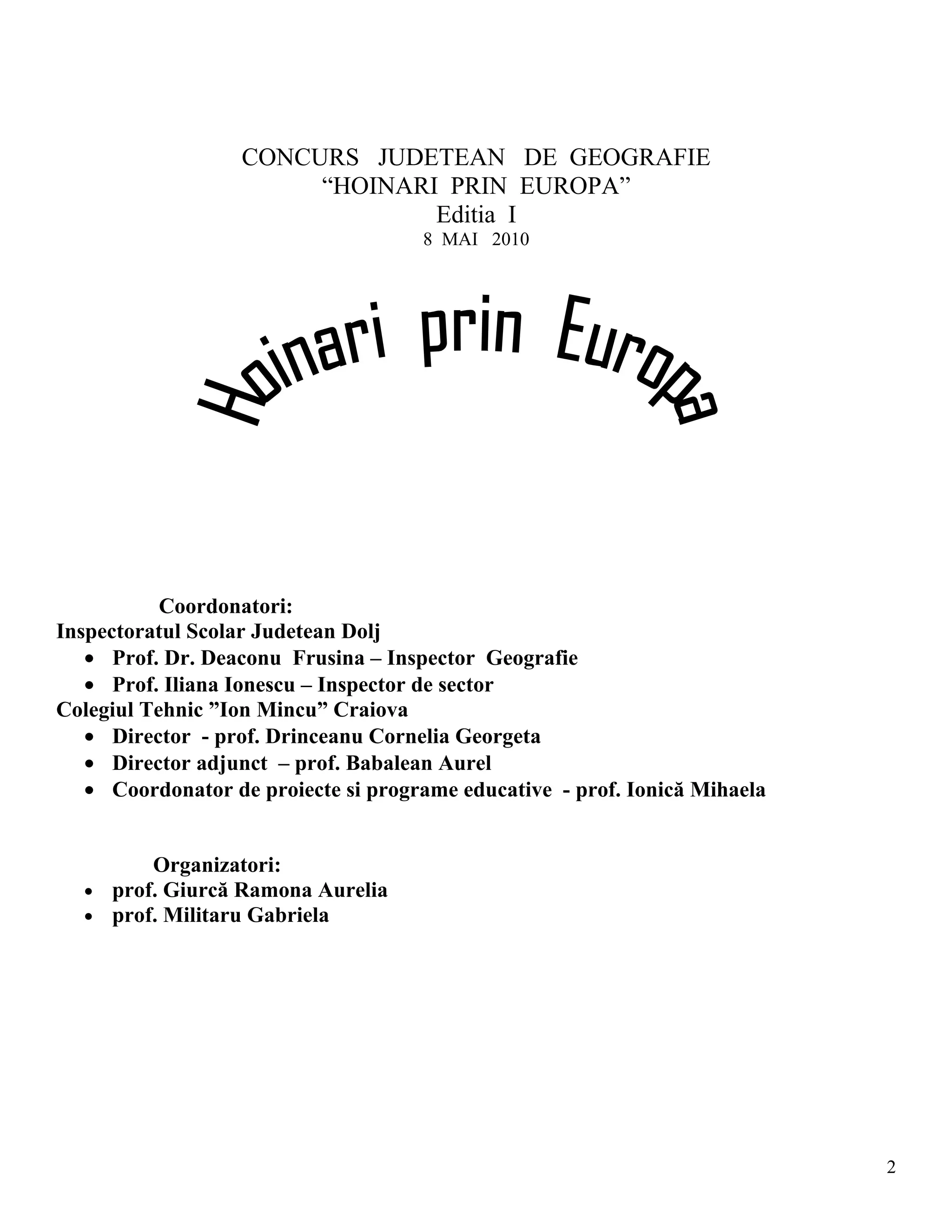 Proiect concurs final | PDF