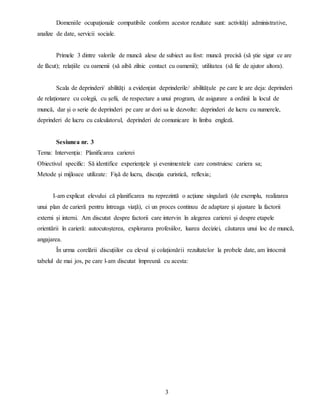 Proiect consiliere vocationala | DOCX