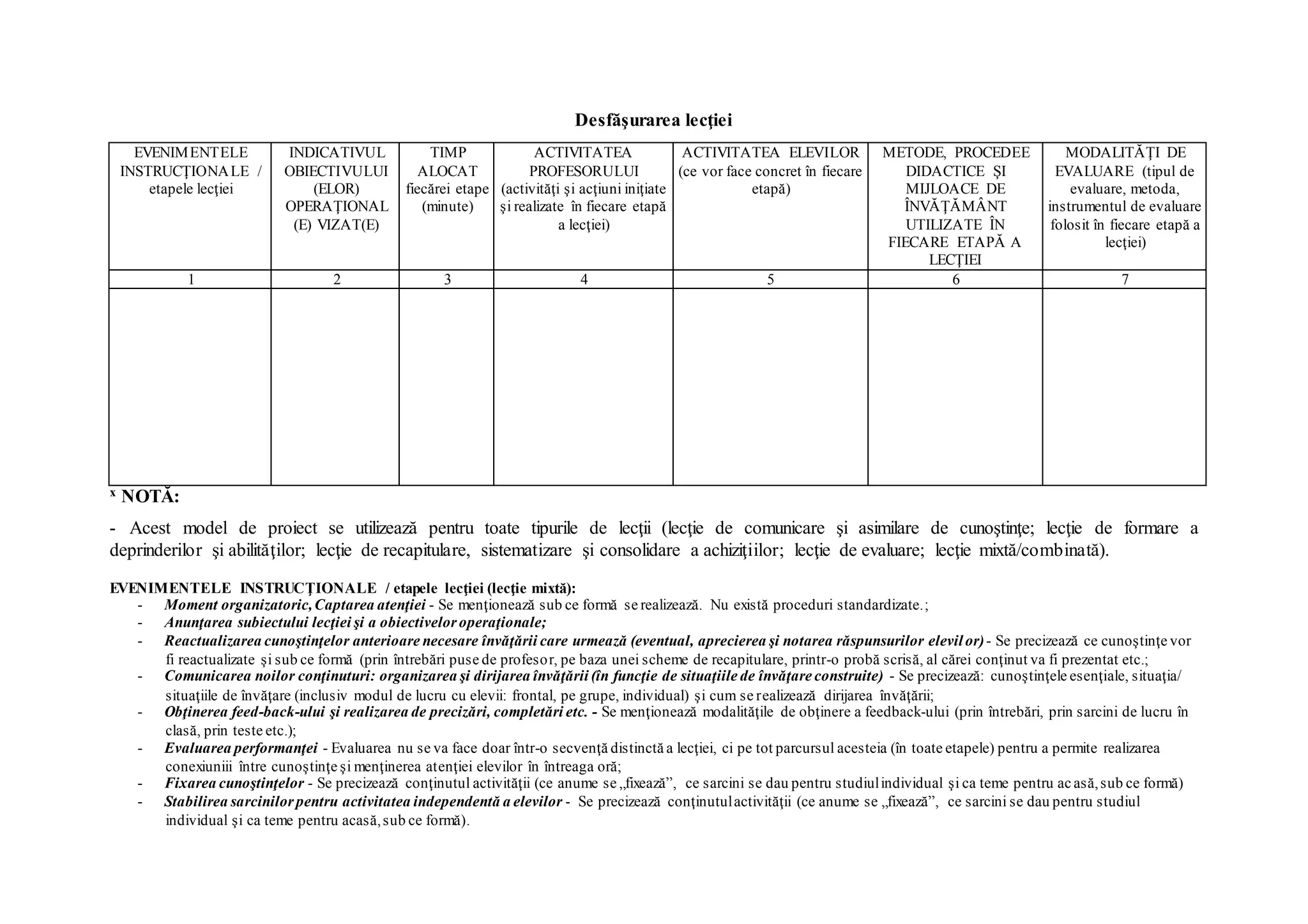 Proiect de lectie | DOCX