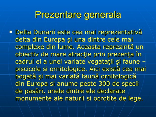 Proiect delta dunarii | PPT