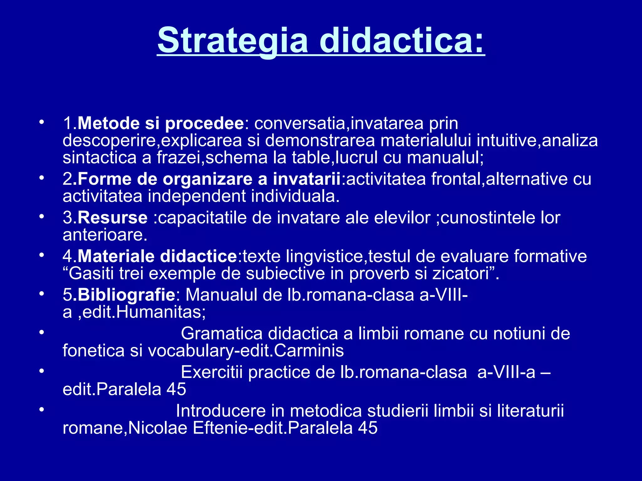 Proiect didactic | PPT