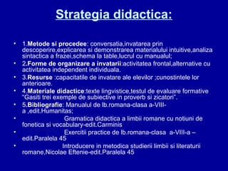 Proiect didactic | PPT