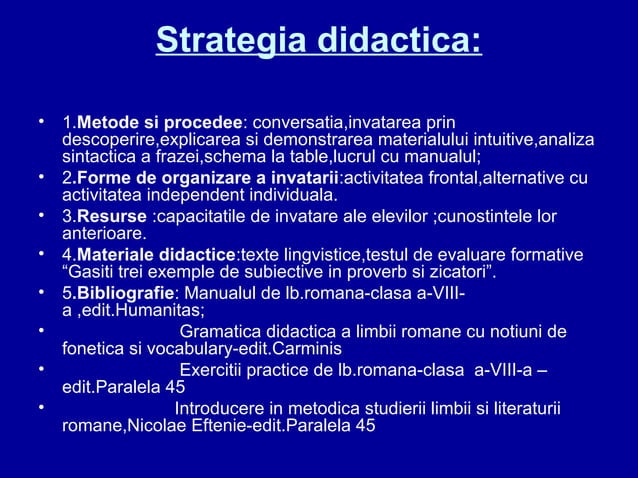 Proiect didactic | PPT