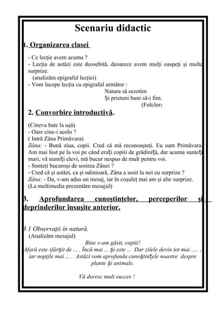 Proiect didactic | PDF