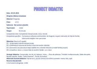 Proiect didactic | DOCX