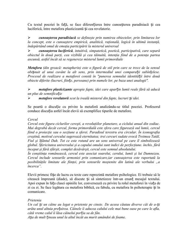 Proiect didactic | PDF