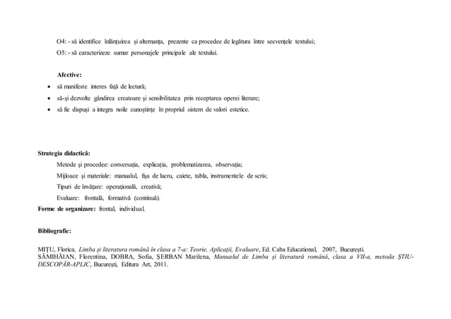 Proiect didactic clasa a 7-a | DOCX