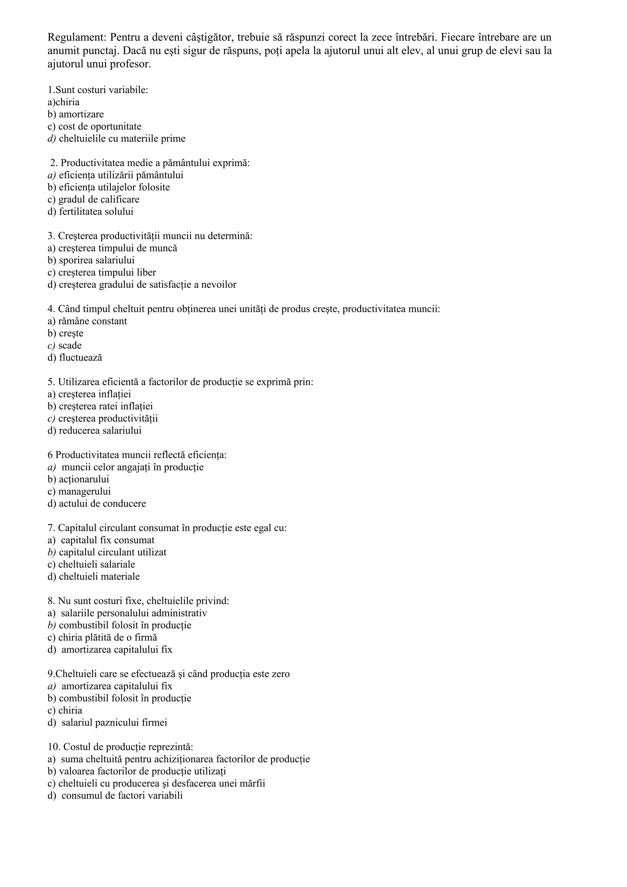 Proiect didactic economie cost, productivitate, profit - fixare si sitematizare | DOC