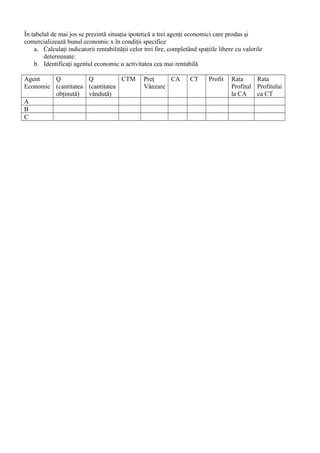 Proiect didactic economie cost, productivitate, profit - fixare si ...