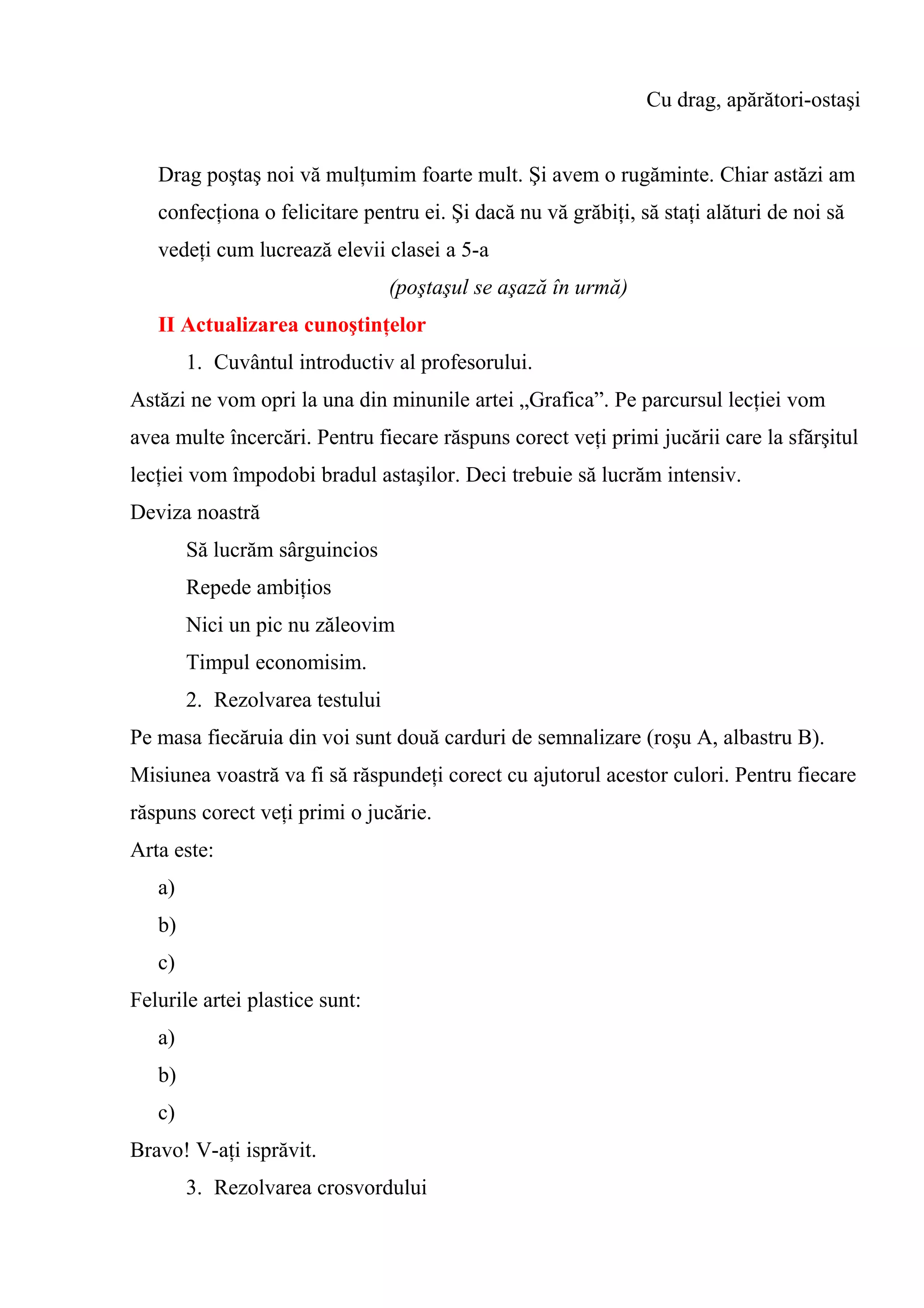 Proiect didactic grafica | DOC