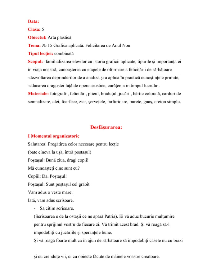 Proiect didactic grafica | DOC