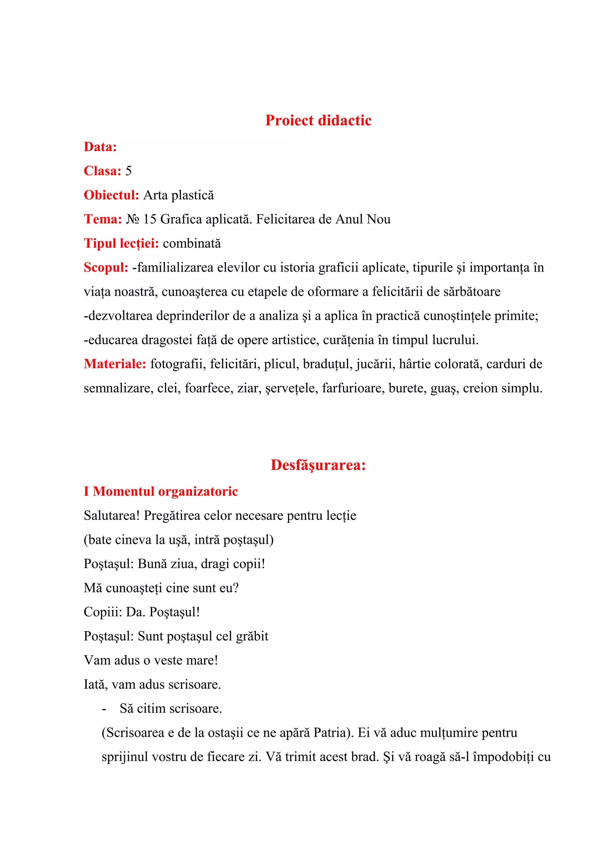 Proiect didactic grafica | PDF