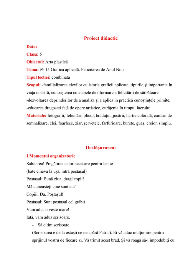 Proiect didactic grafica | PDF