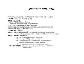 Proiect didactic | DOCX
