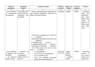 Proiect didactic plantele | DOC