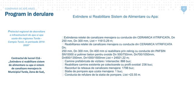 Proiecte Compania de Apă Arieş | PPTX