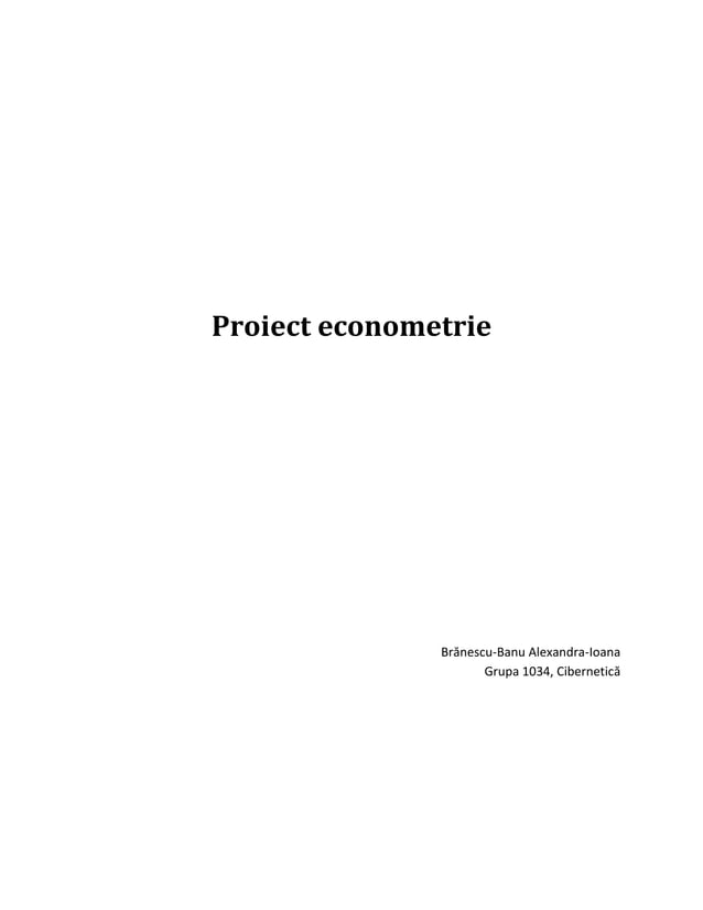 Proiect econometrie | PDF